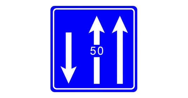 Strip Usage Sign Maximum Minimum Speed Sign Lane Regulation Sign