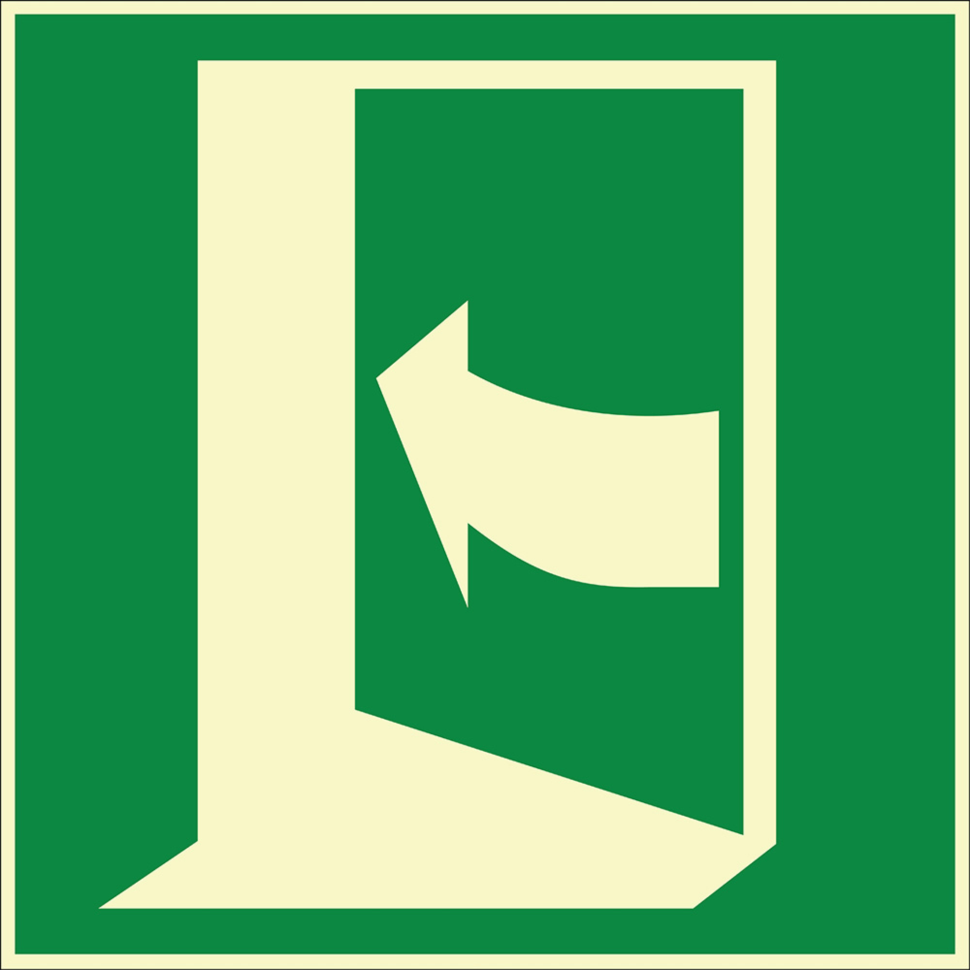 Push From The Left To Open The Phosphorescent Door Sign Board Sticker