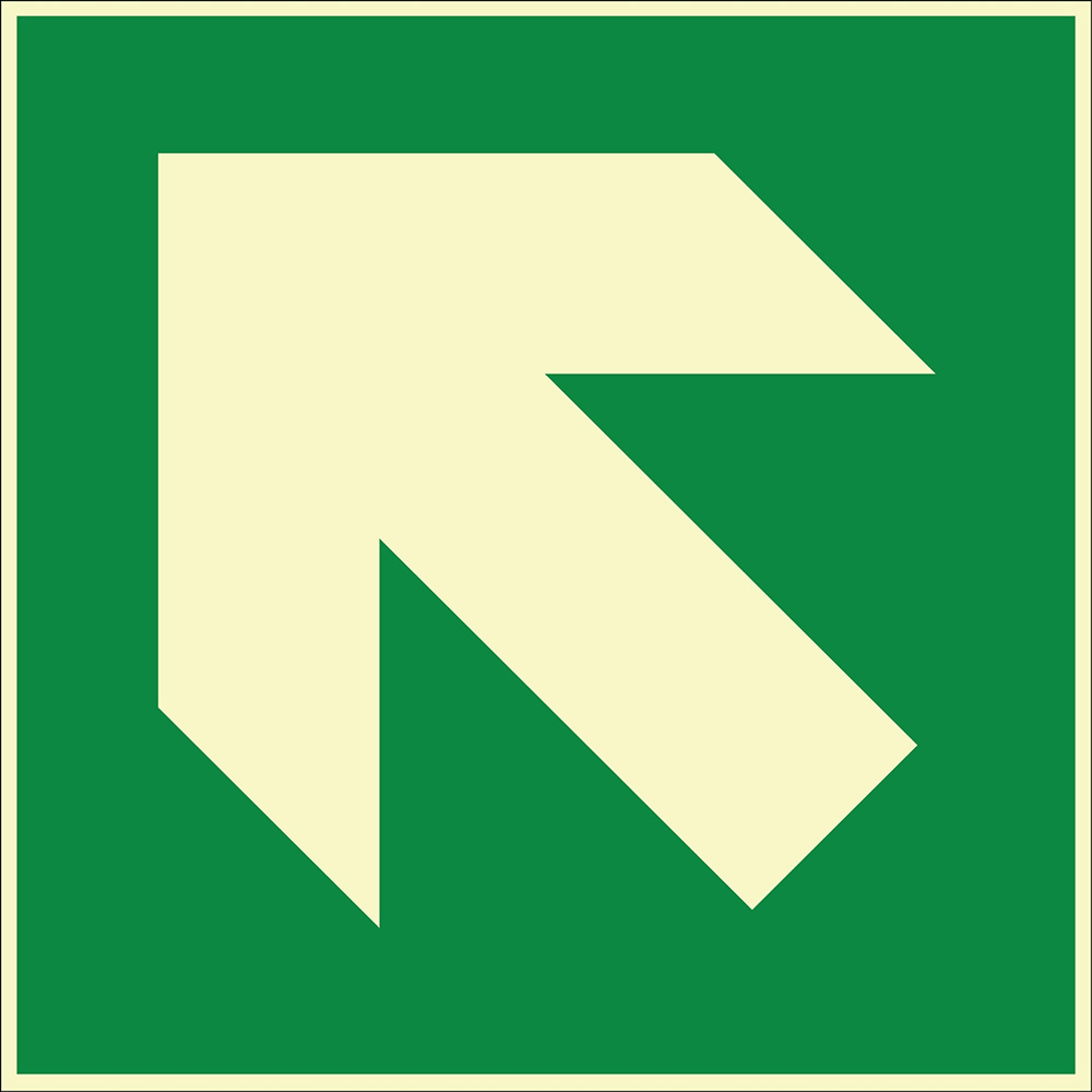 Phosphorescent Left Upward Direction Arrow Sign Board Signage Label