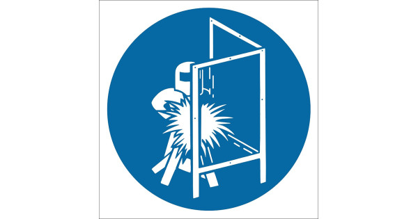 Use Shield Sign Board Signage Label When Welding Cutting Grinding