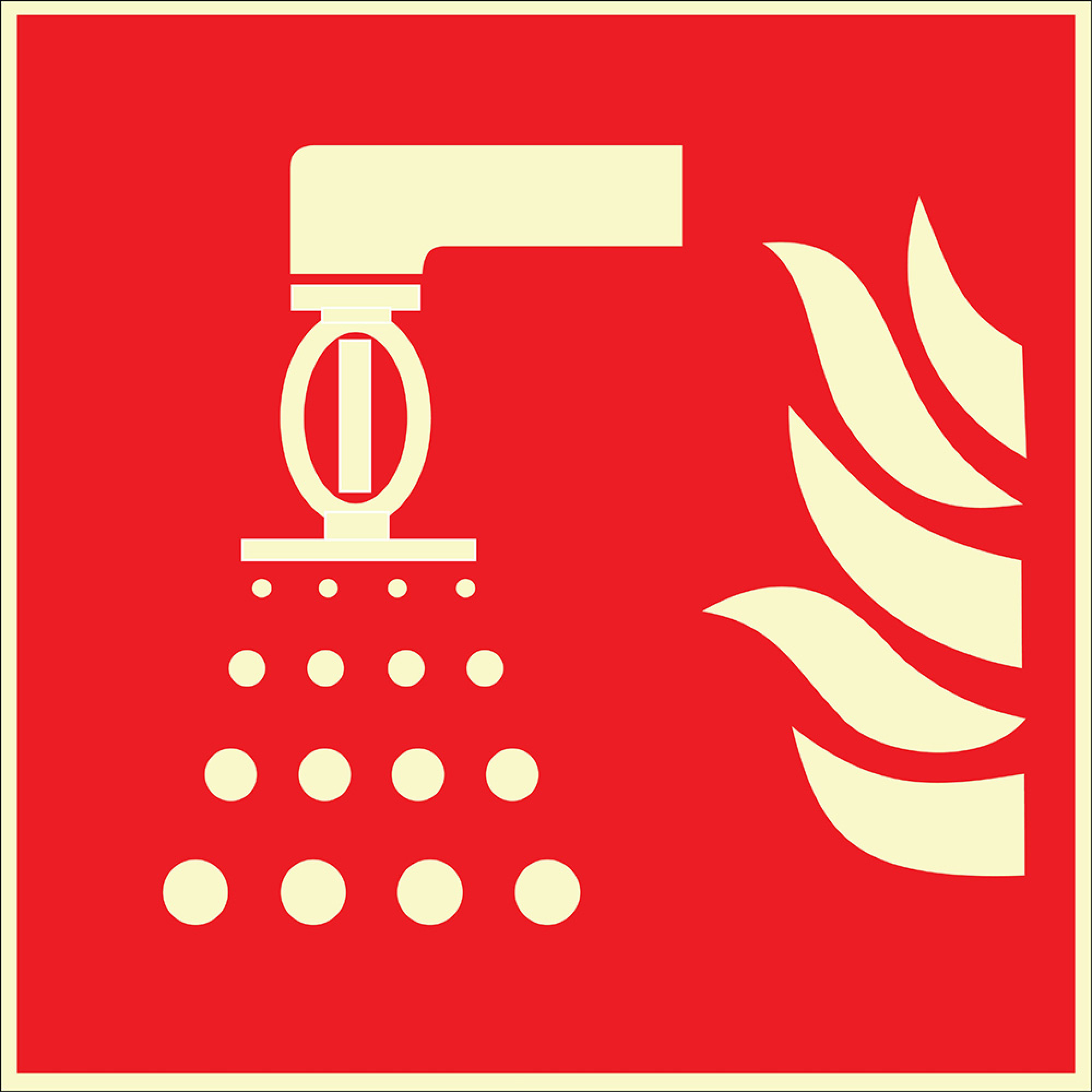 Phosphorous Sprinkler System Control Panel Sign Board Label Symbol