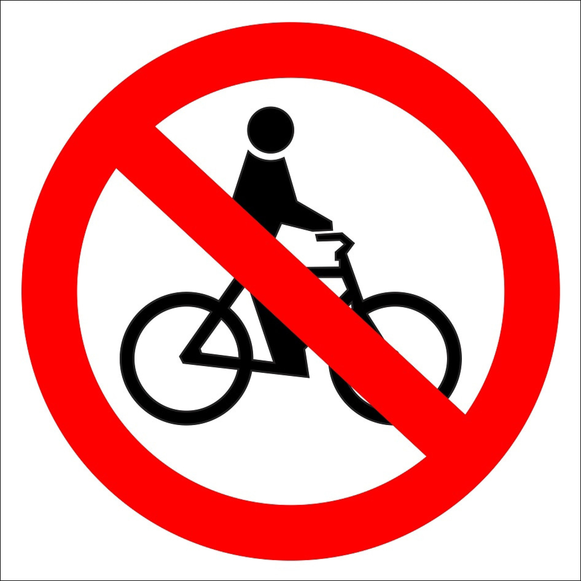 Bicycle Can not Enter Sign Board Signage Label Symbol