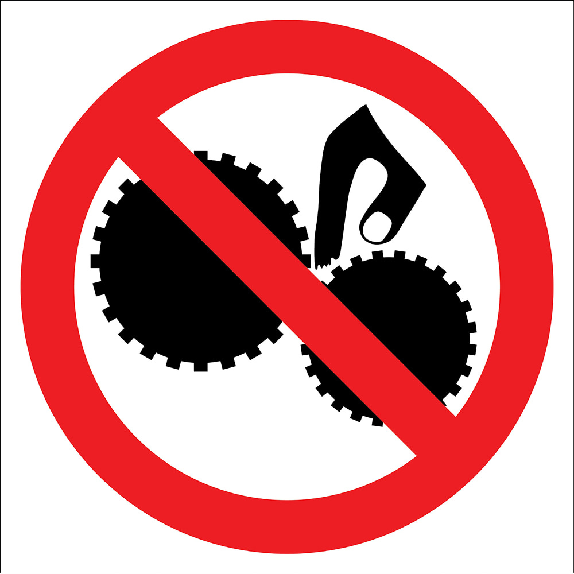 Moving Your Hand Closer to the Rotating Parts Symbol Sign Board Label