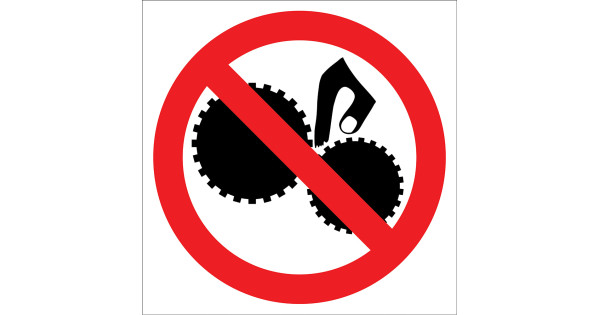 Moving Your Hand Closer to the Rotating Parts Symbol Sign Board Label