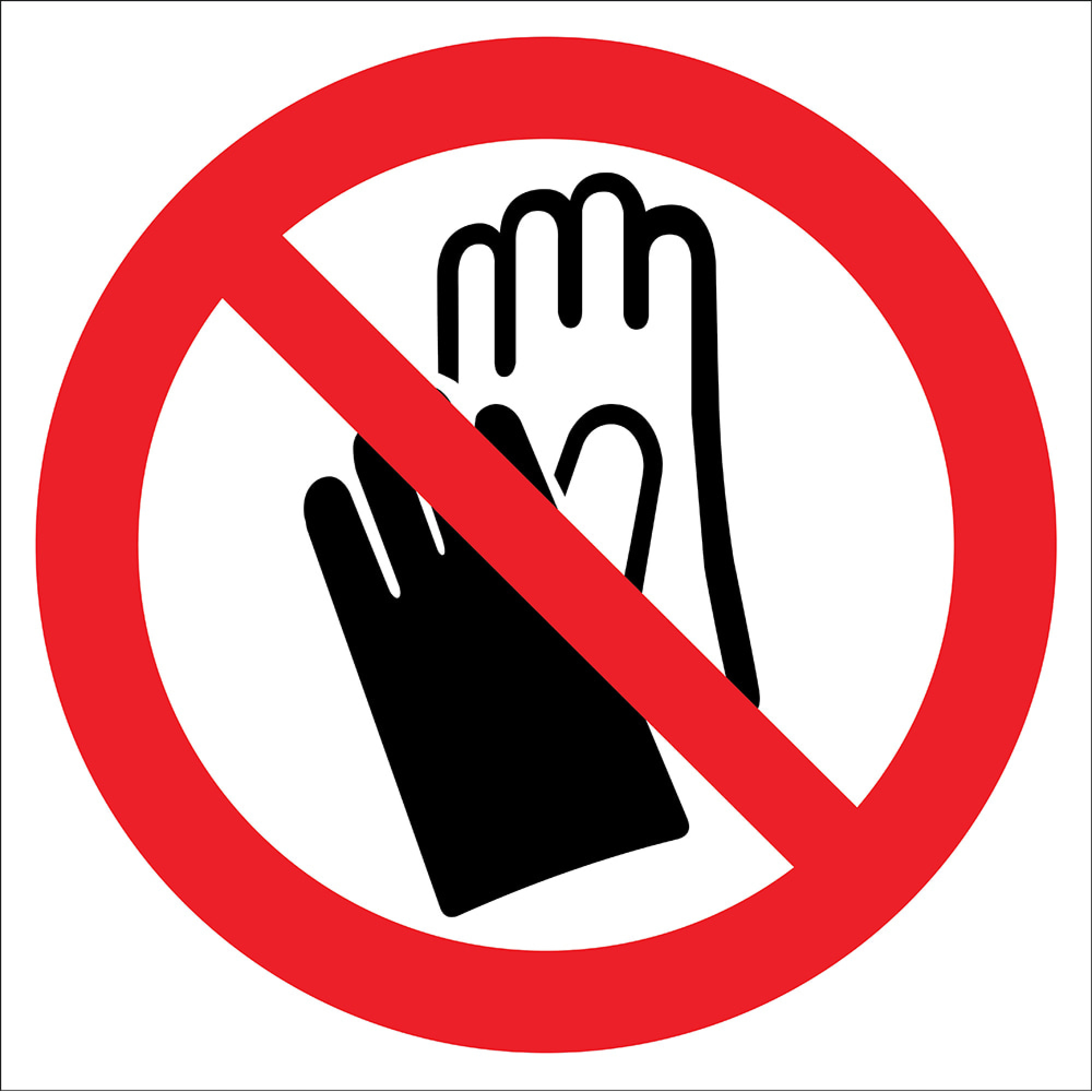 Do Not Wear Gloves Sign Board Signage Label Symbol Production