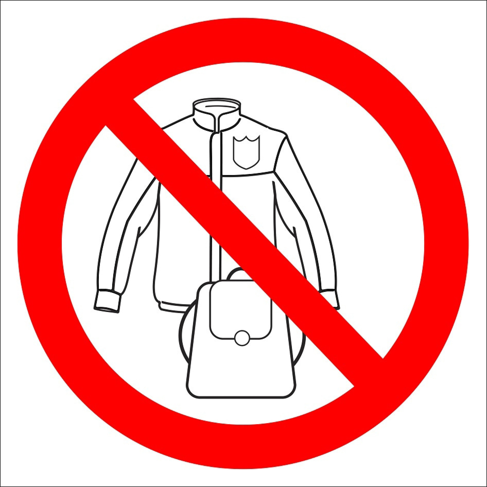 Daily Clothes and Bags Are Prohibited Sign Board Signage Label