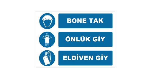 Bone Tak Önlük Giy Eldiven Giy İşareti Levhası Tabelası Etiketi ZY1500