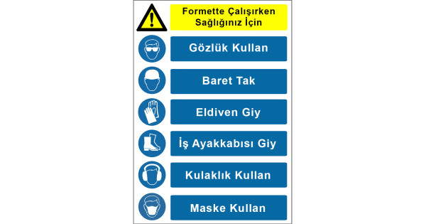 Use PPE When Working on the Formette Sign Board Signage Label KKD4056