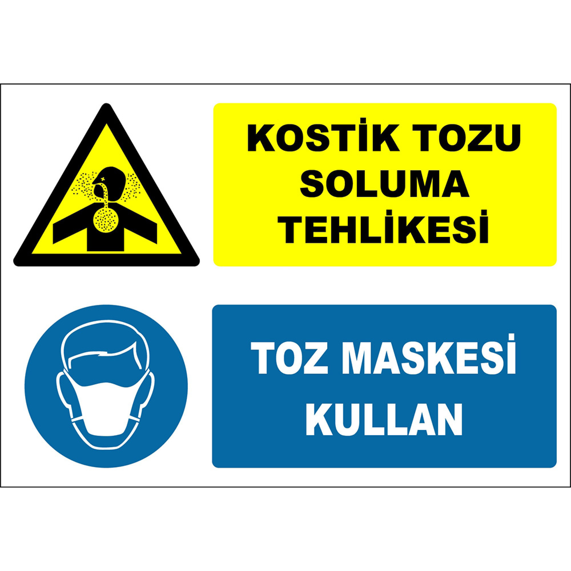 Hazard of Inhalation of Caustic Dust Dust Mask Use Sign Board Signage ...