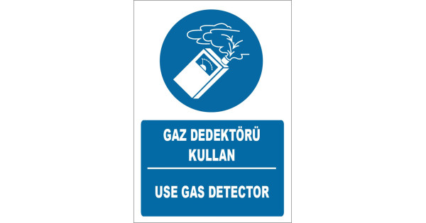 Turkish English Use Gas Detector Sign Board Signage Label ZY1762