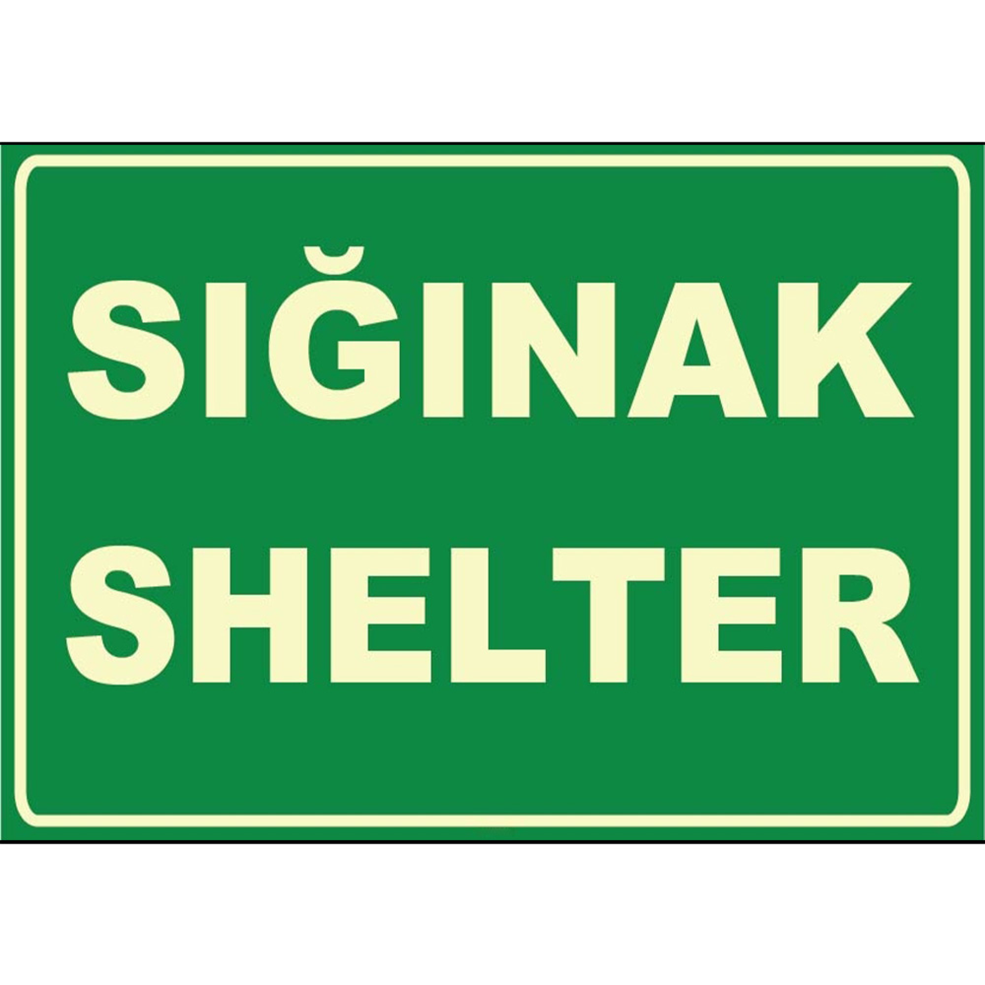 Turkish English Shelter Sign Sign Sign Label ZY1056