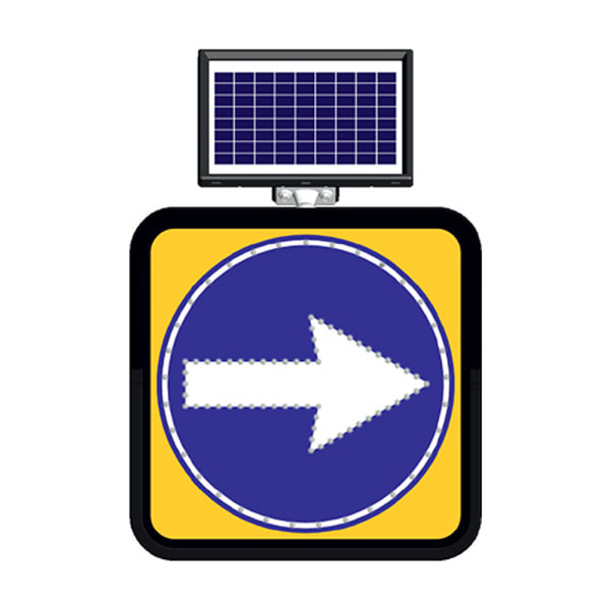 Compulsory Right Direction Sign Solar Powered Led Solar Traffic Sign