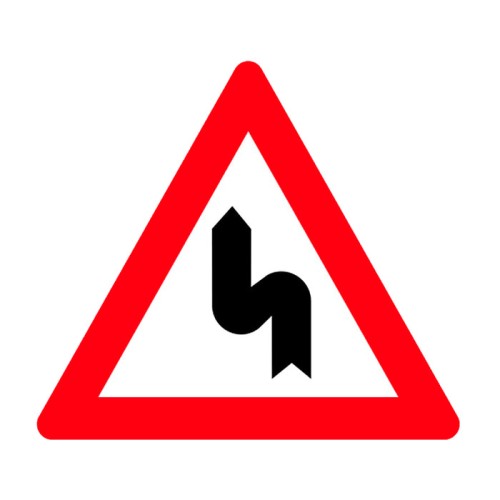Left Dangerous Continuous Bend Sign Dangerous Bend Traffic Sign T-2b