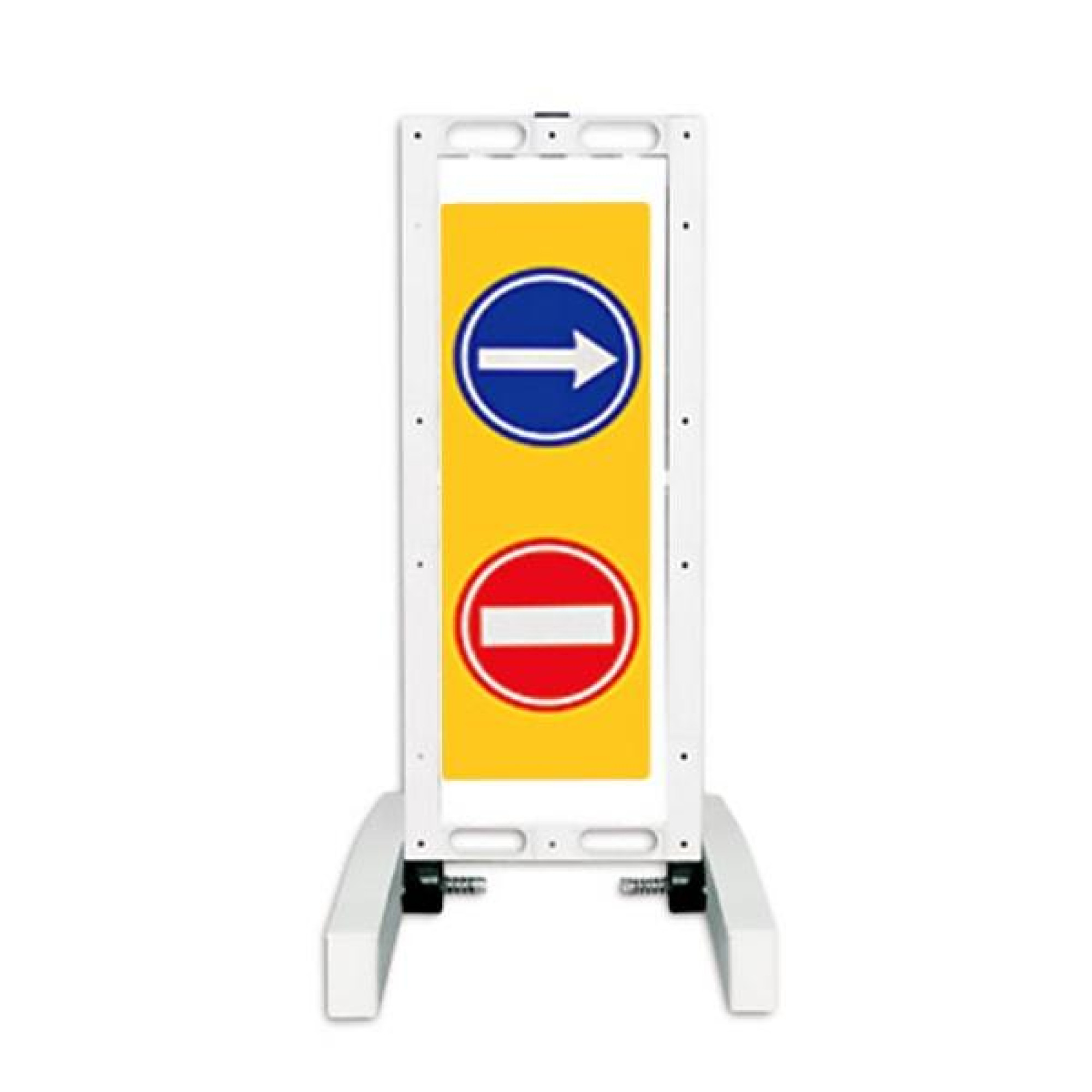 Right Compulsory Direction Sign With Pontoon Folding Warning Sign Road ...