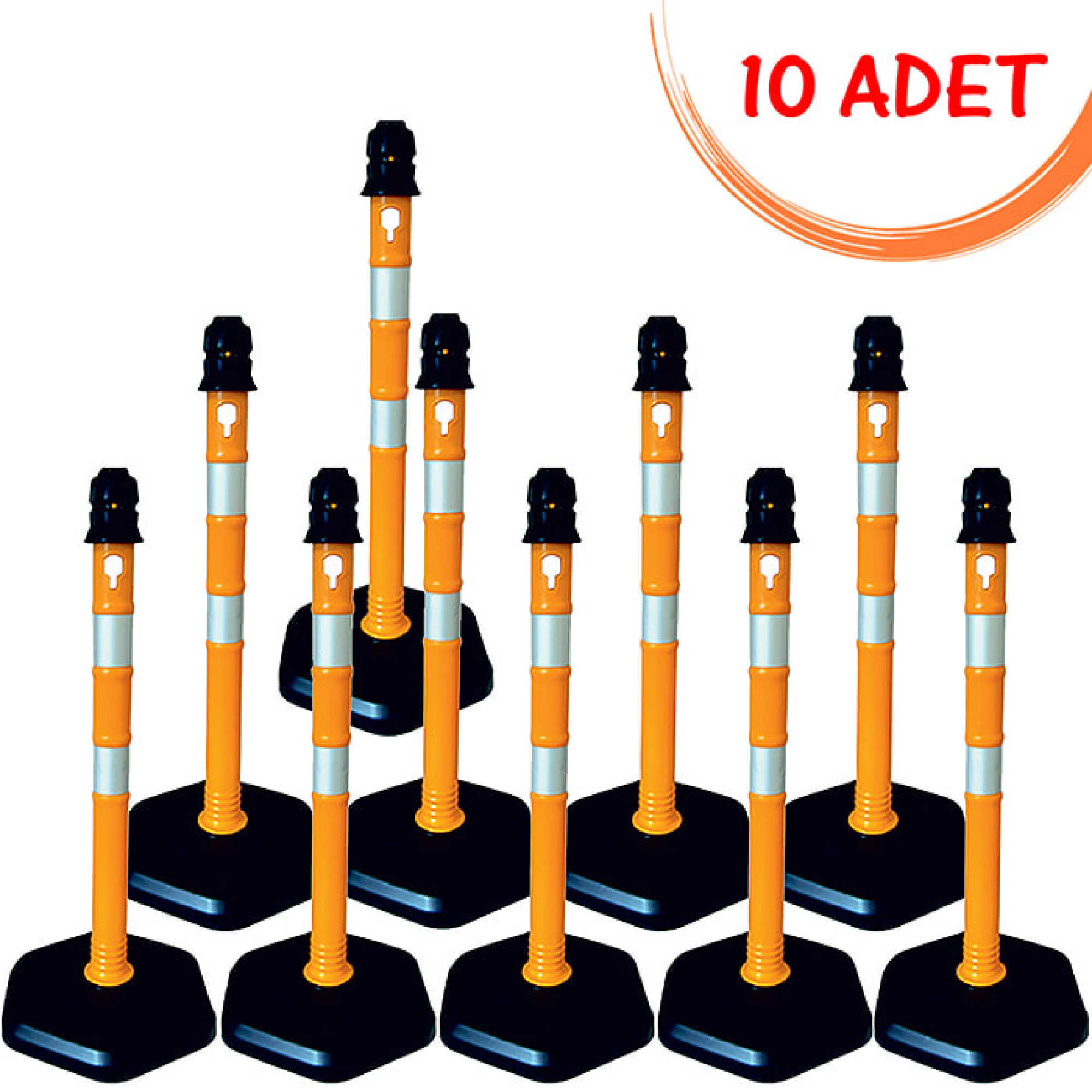 Evelux Ankara Warning Poles Plastic Weighted Warning Poles Road Poles