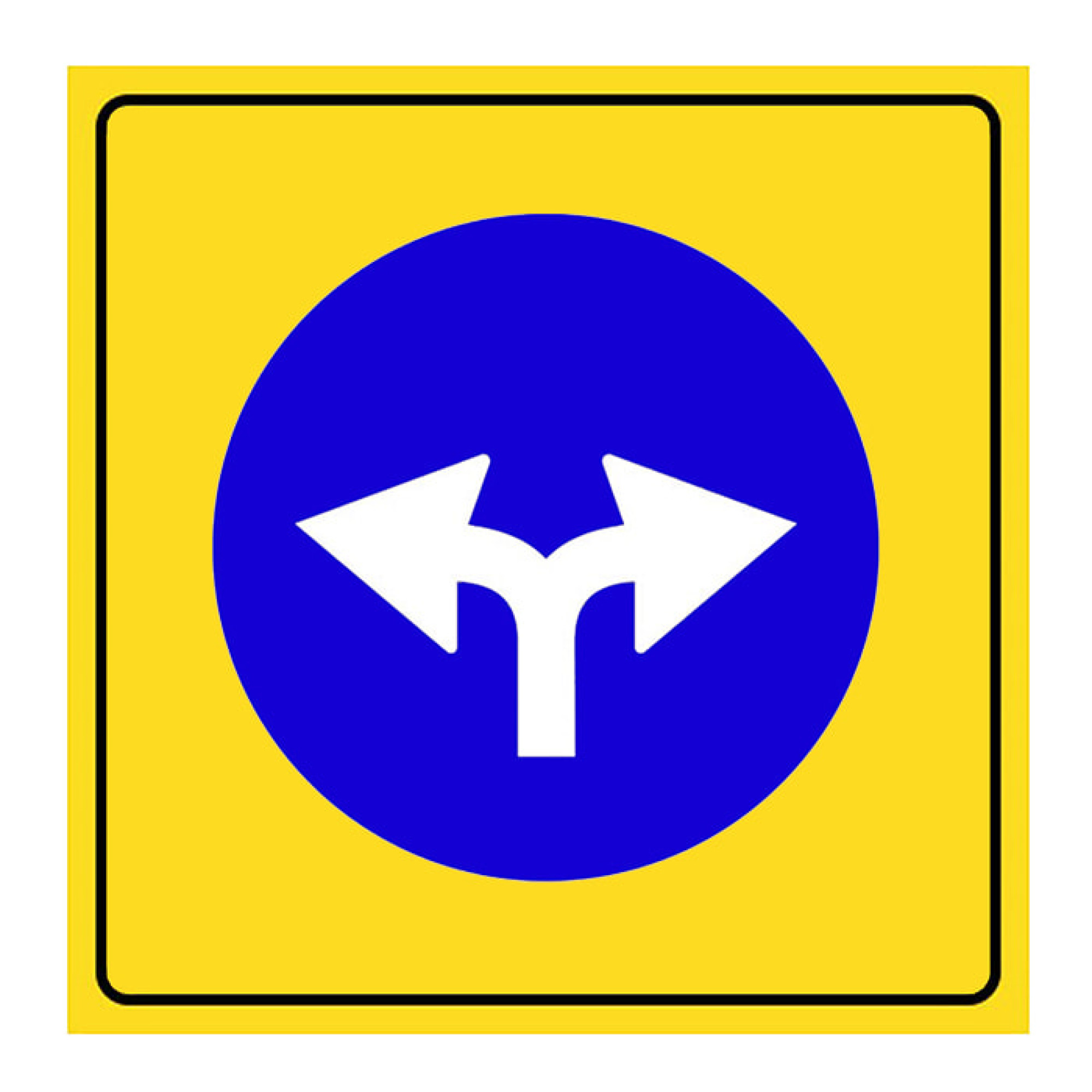 Right and Left Mandatory Direction Signboard Sign Maintenance Repair ...