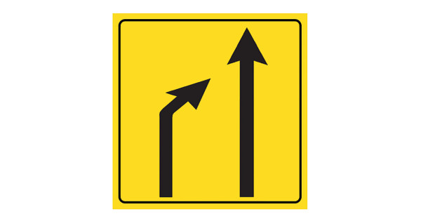 Traffic Signs Square Lane Regulation Sign Left Road to Right Road Sign