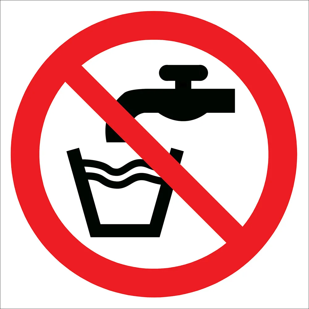 Tap Water Non-Potable Sign Board Signage Label Symbol